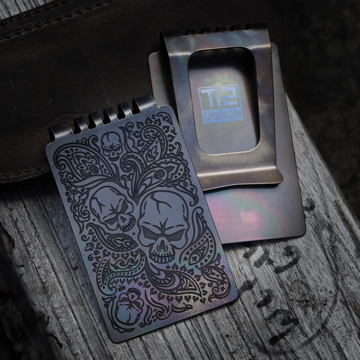 Minimalist Wallet LE Series -- Paisley Skull (FallOut TRD) – Ti2 Design