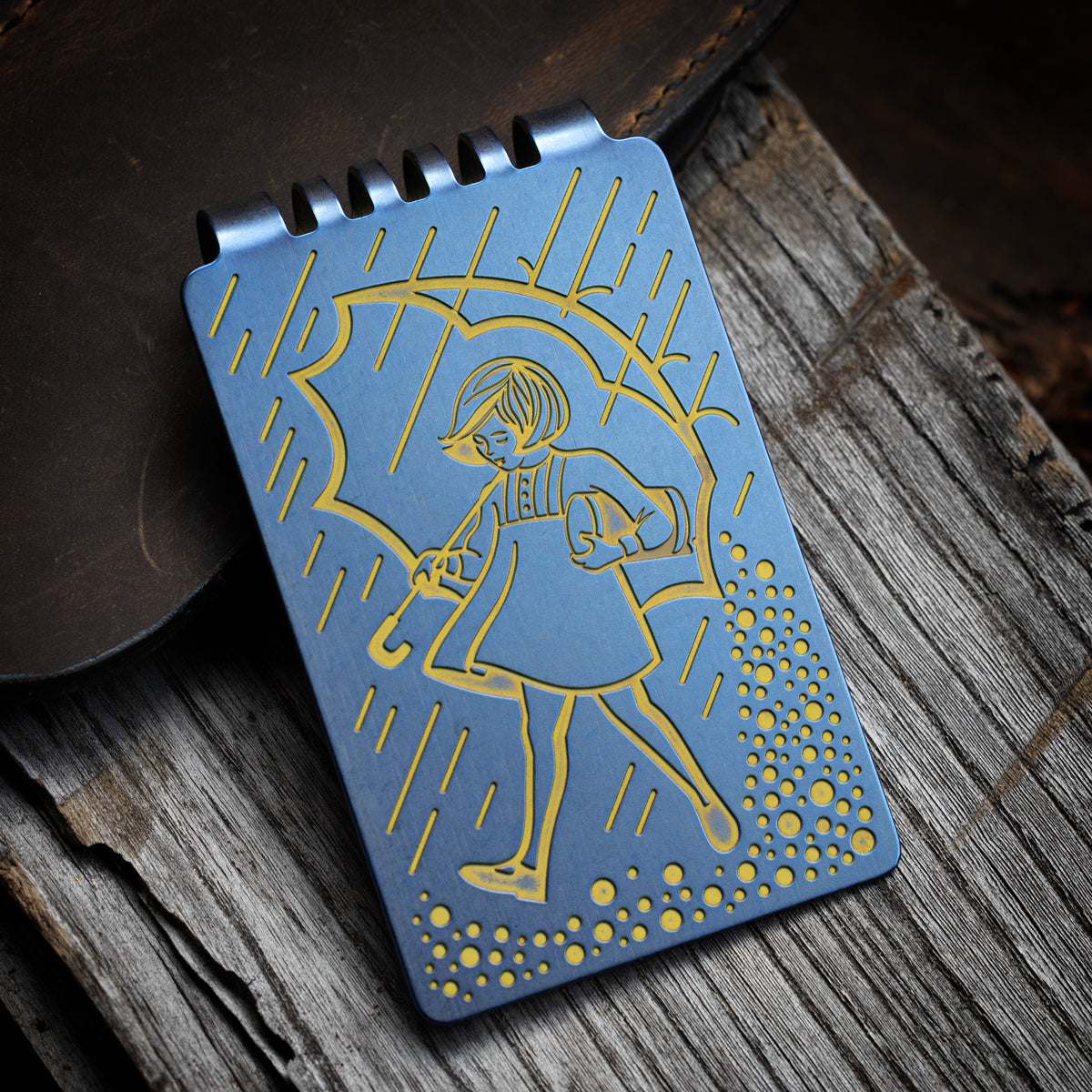 Minimalist Wallet LE Series -- Salt Girl (Yellow / Blue Ano) – Ti2 Design