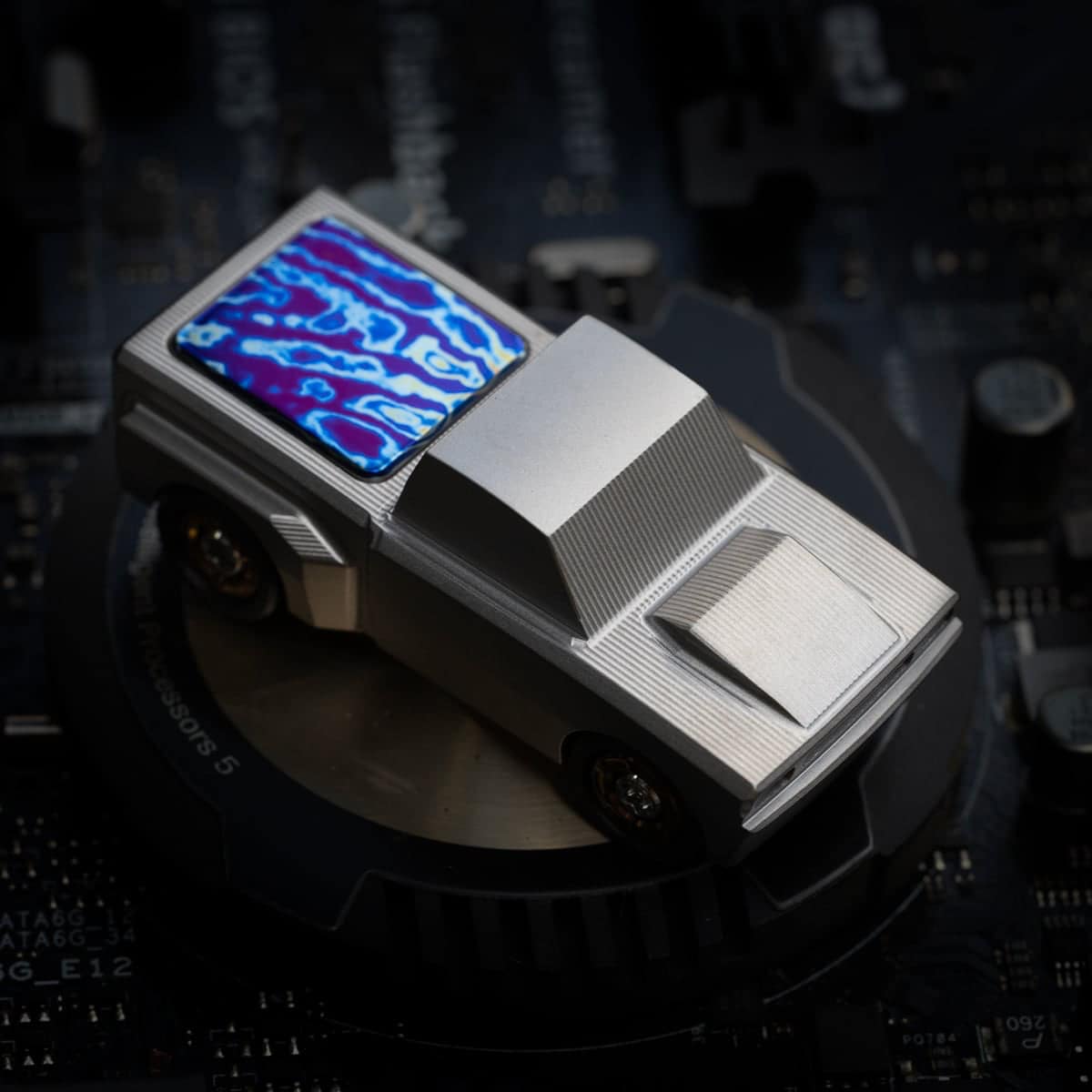 Titanium Hot Rod Truck -- White Timascus Bed Inlay (Hand Sanded) – Ti2 ...